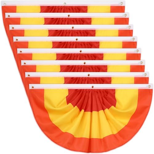 8 Pcs Fall Thanksgiving Pleated Fan Flags 3 x 1.5 Feet Orange Red ...