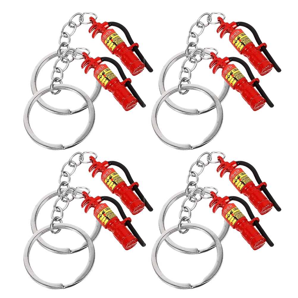 8 Pcs Fire Extinguisher Firefighter Pendant Fireman Pendant Keyring ...