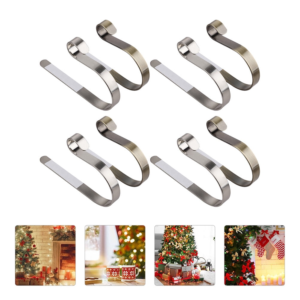 8 Pcs Fireplace Wall-mounted Stocking Hanger Hooks Christmas Stocking ...