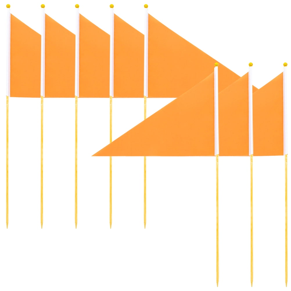 8 Pcs Flag Markers for Yard Poles Small Flags Sprinkler Orange ...