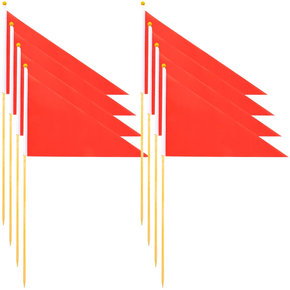 8 Pcs Flag Markers for Yard Triangle Marking Flags Mini Red - Walmart.com