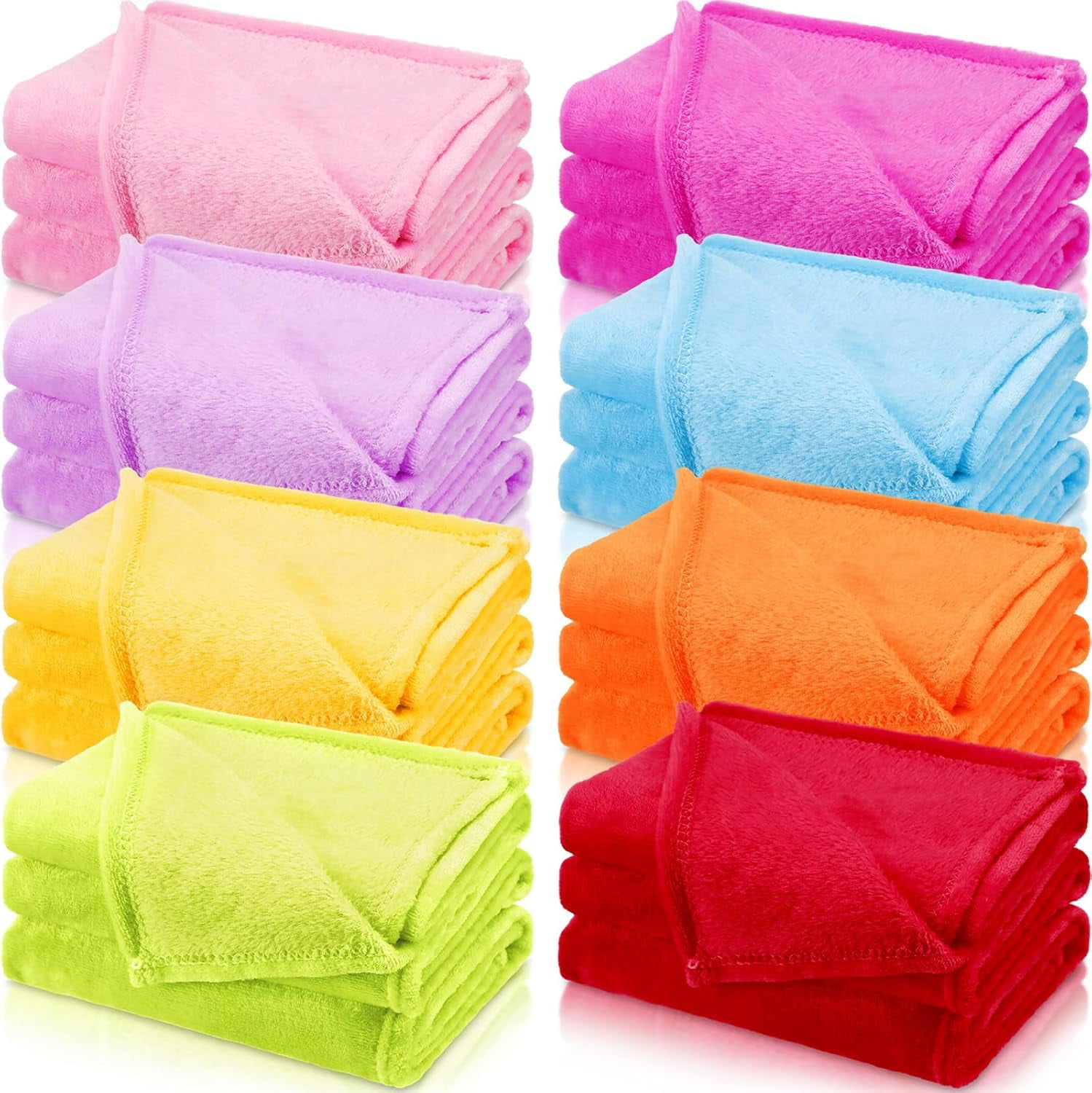 8 Pcs Fleece Sleepover Blankets for Girls Soft Fuzzy Wedding Guest ...