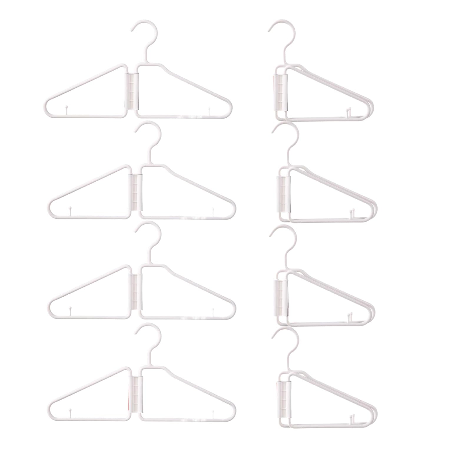 8 Pcs Foldable Hangers, Plastic Collapsible Hangers, Portable Folding ...