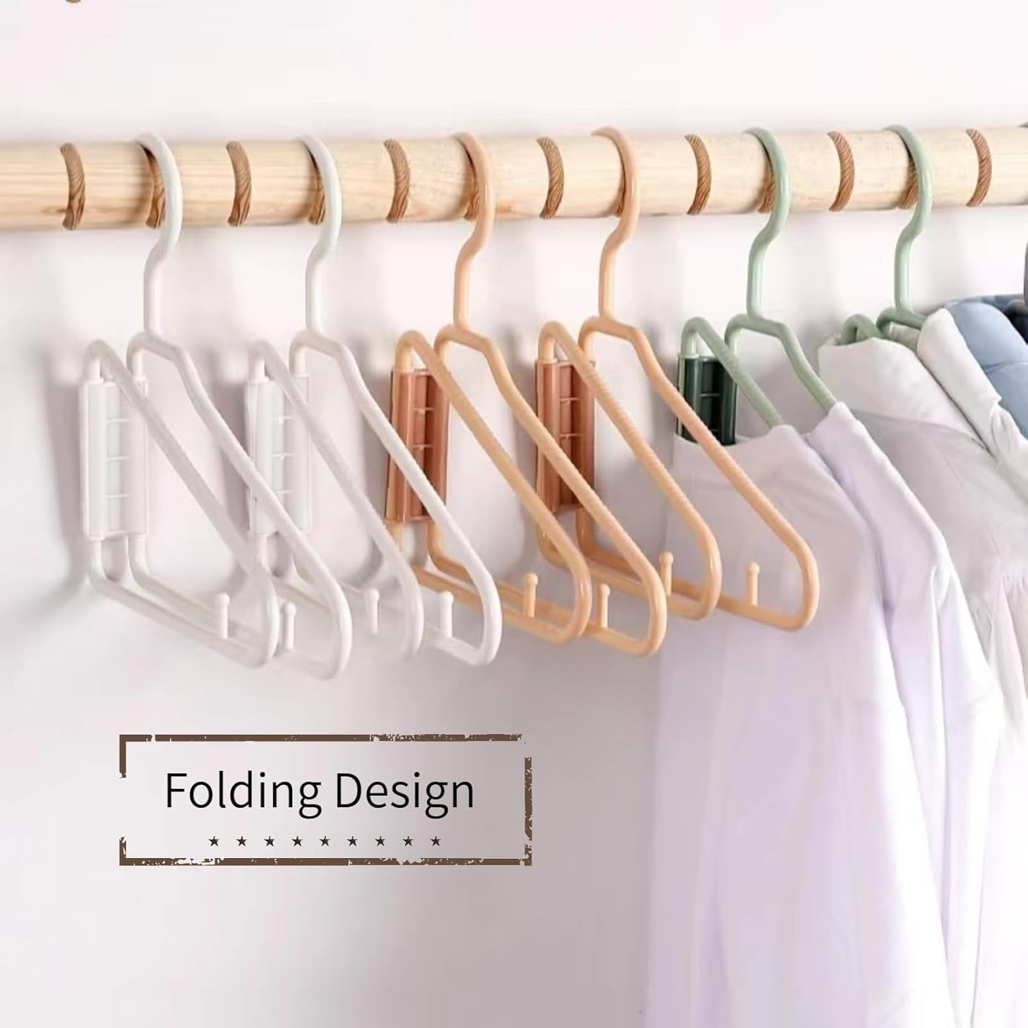 8 Pcs Foldable Hangers, Plastic Collapsible Hangers, Portable Folding ...