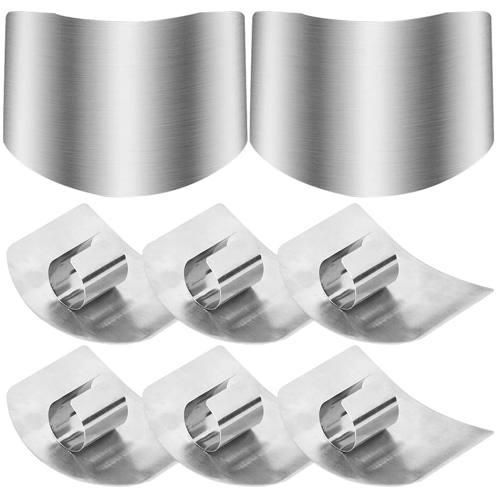 8 Pcs Food Slicer Finger Protector for Cutting Safety Stainless Steel ...