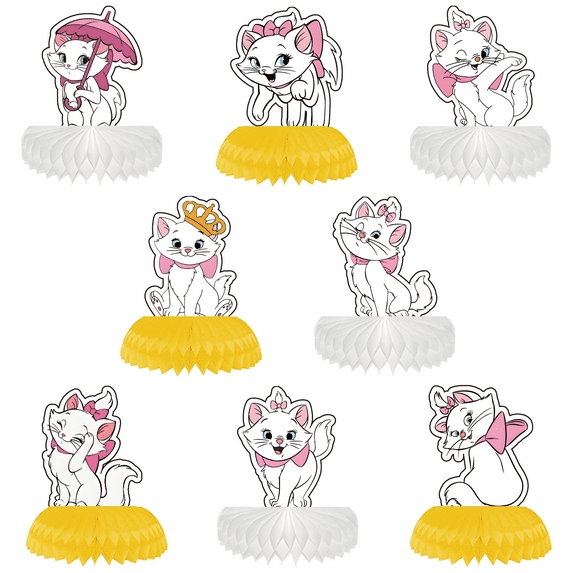 8 Pcs For Marie Aristocats Cat-Themed Honeycomb Centerpieces - Cartoon ...