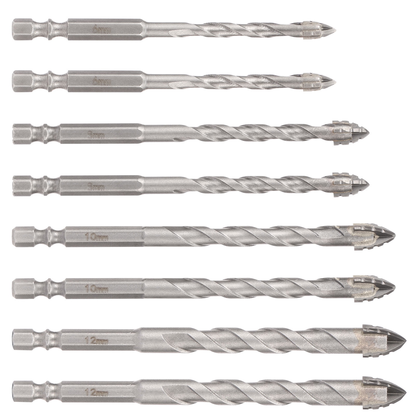 8 Pcs Four Flute Sawtooth Eccentric Drill Bit High Hardness Four Flute ...