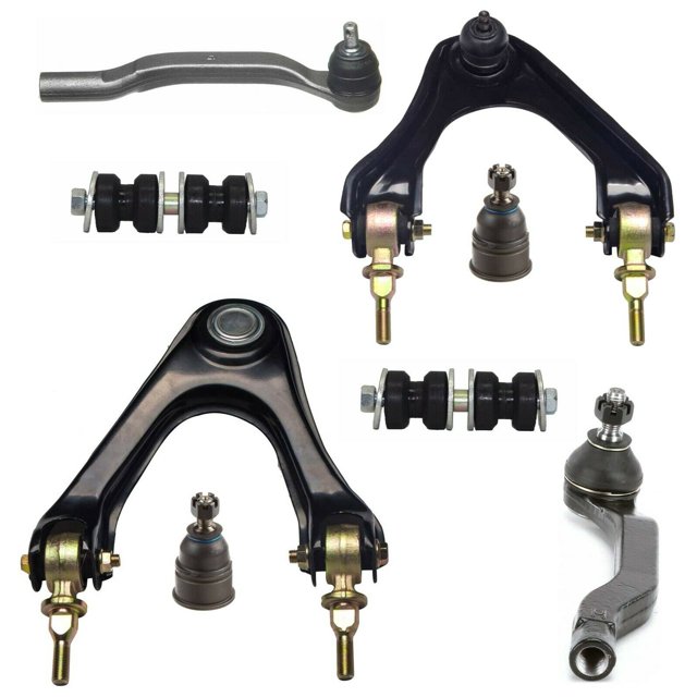 8 Pcs Front Suspension Kit Upper Control Arms, Lower Ball Joints, Tie Rod Ends, Sway Bar Links ...
