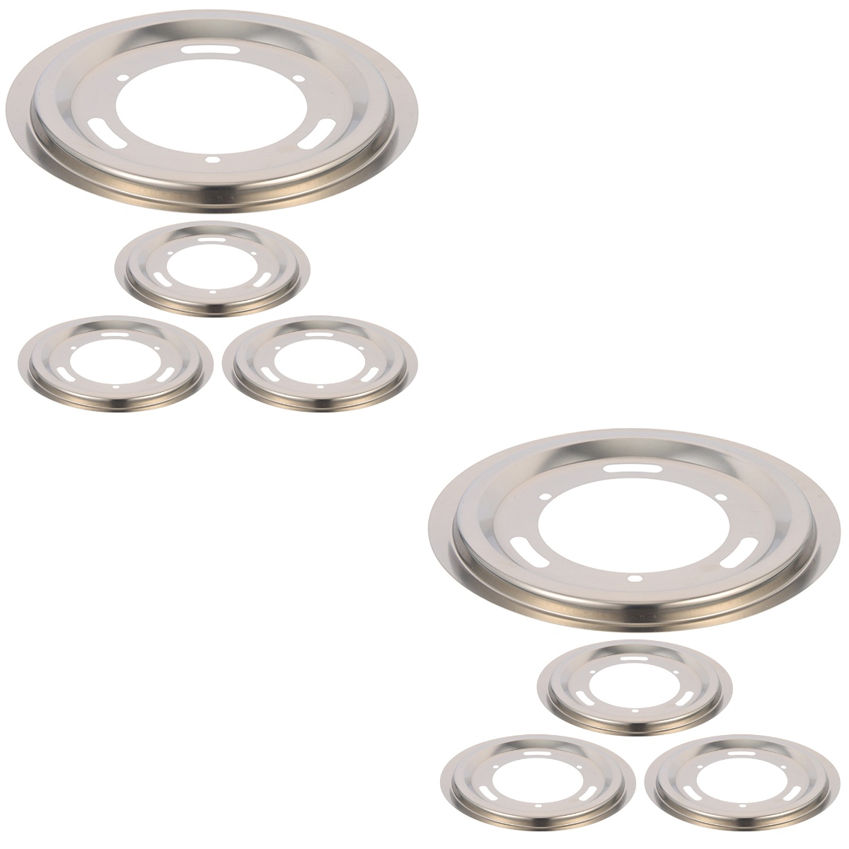 8 Pcs Gas Stove Tray Stainless Steel Pan Pans Flat Skillet Burners ...