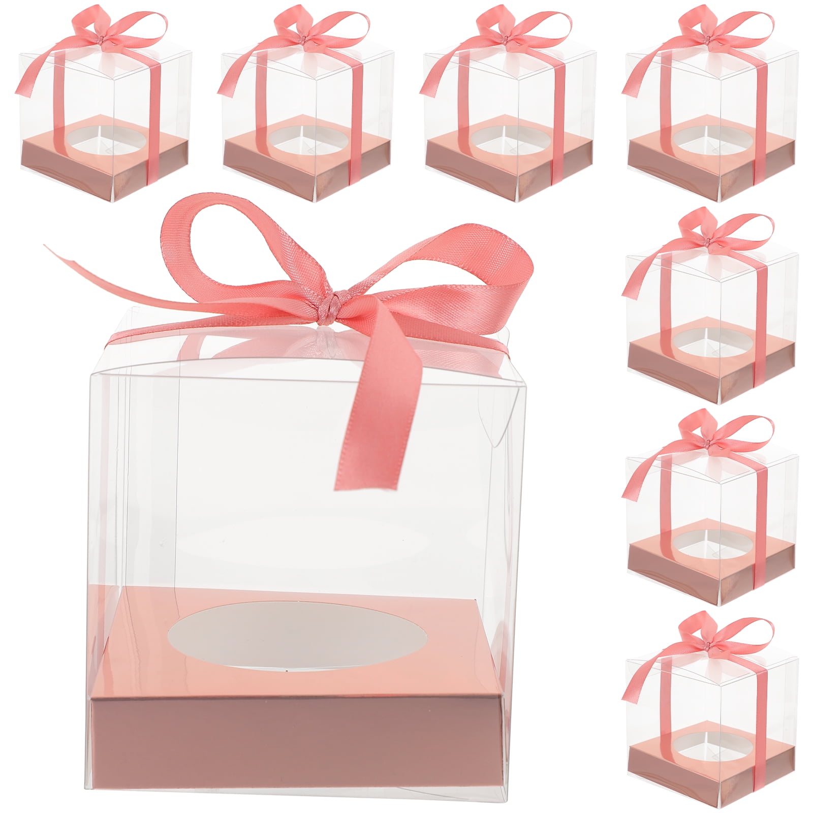 8 Pcs Gift Boxes Small Cupcake With Ribbon Birthday Holder Mousse The ...