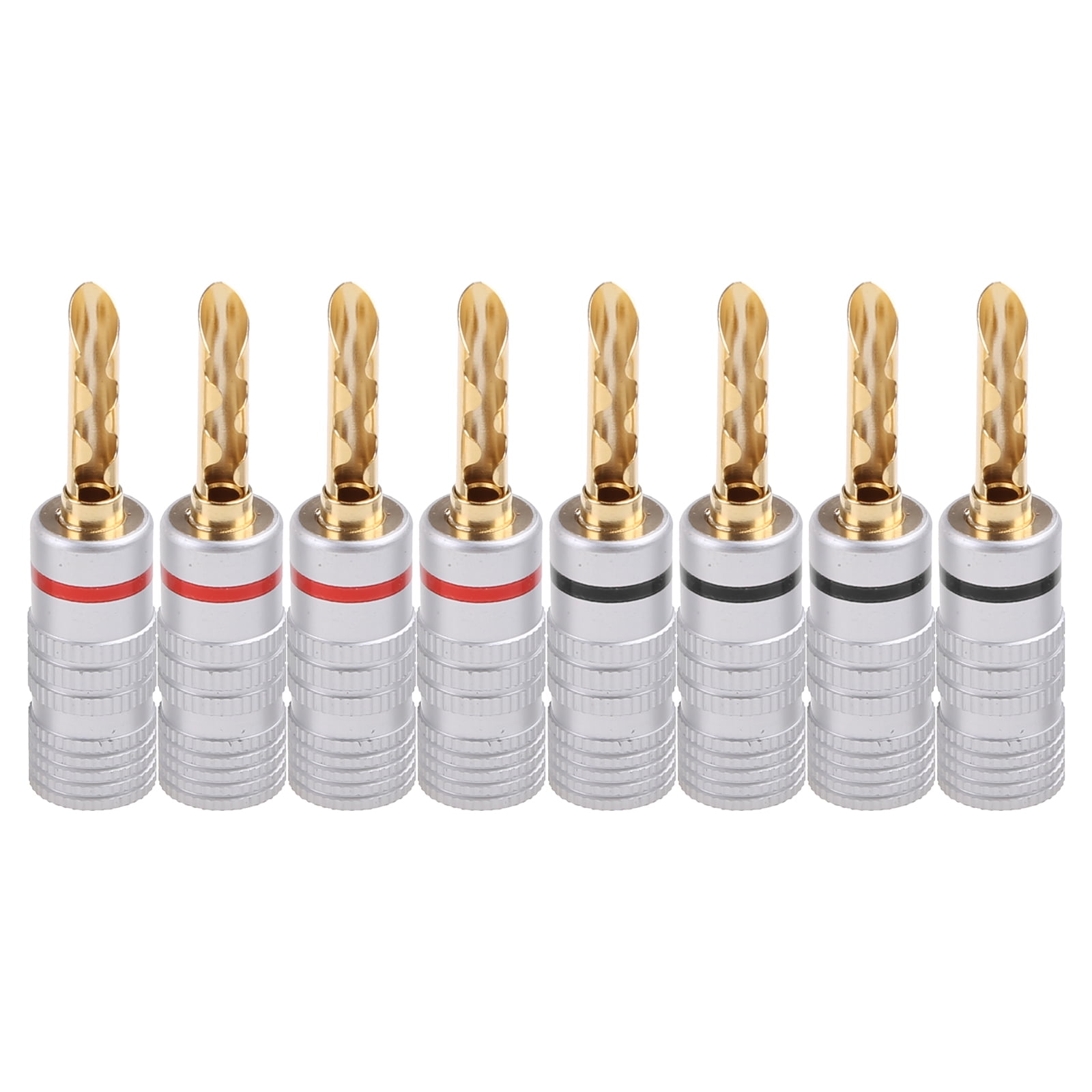8 Pcs Gold Plated Copper BFA 4mm Banana Plug Adapter Wire Speaker ...