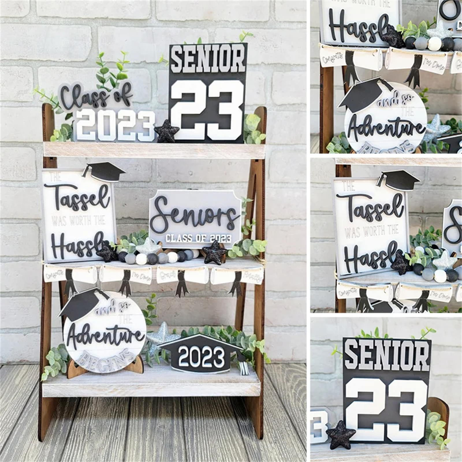 8 Pcs Graduation Centerpieces for Tables Graduation Tiered Tray ...