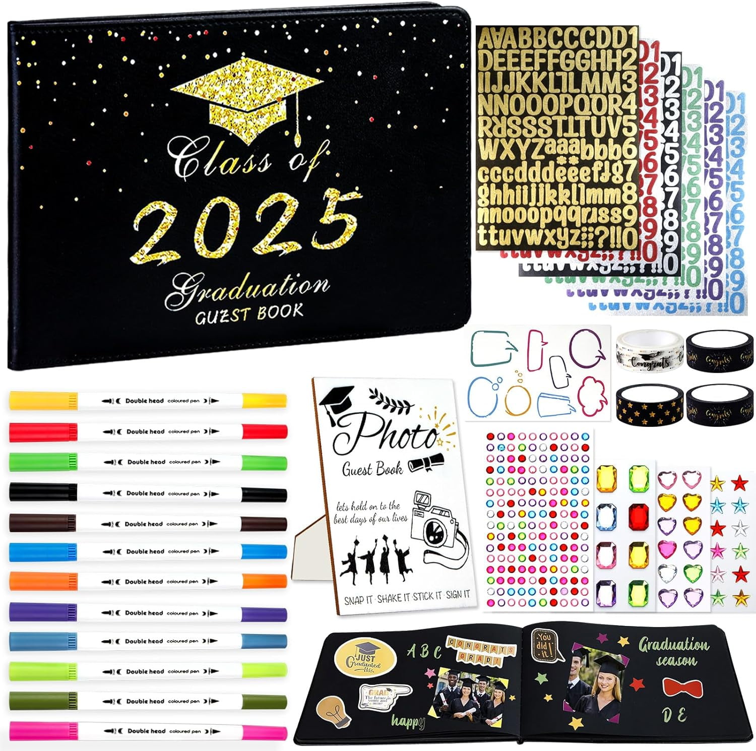 8 Pcs Graduation Guest Book 2025, Graduation Photo Guest Book Sign with ...