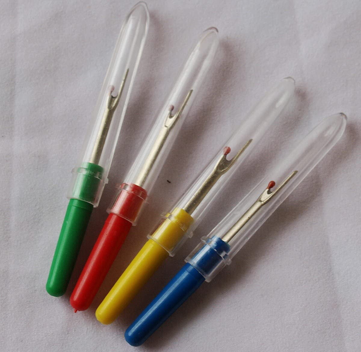 8 Pcs Green Yellow Red Blue Plastic Handle Sewing Stitch Thread ...