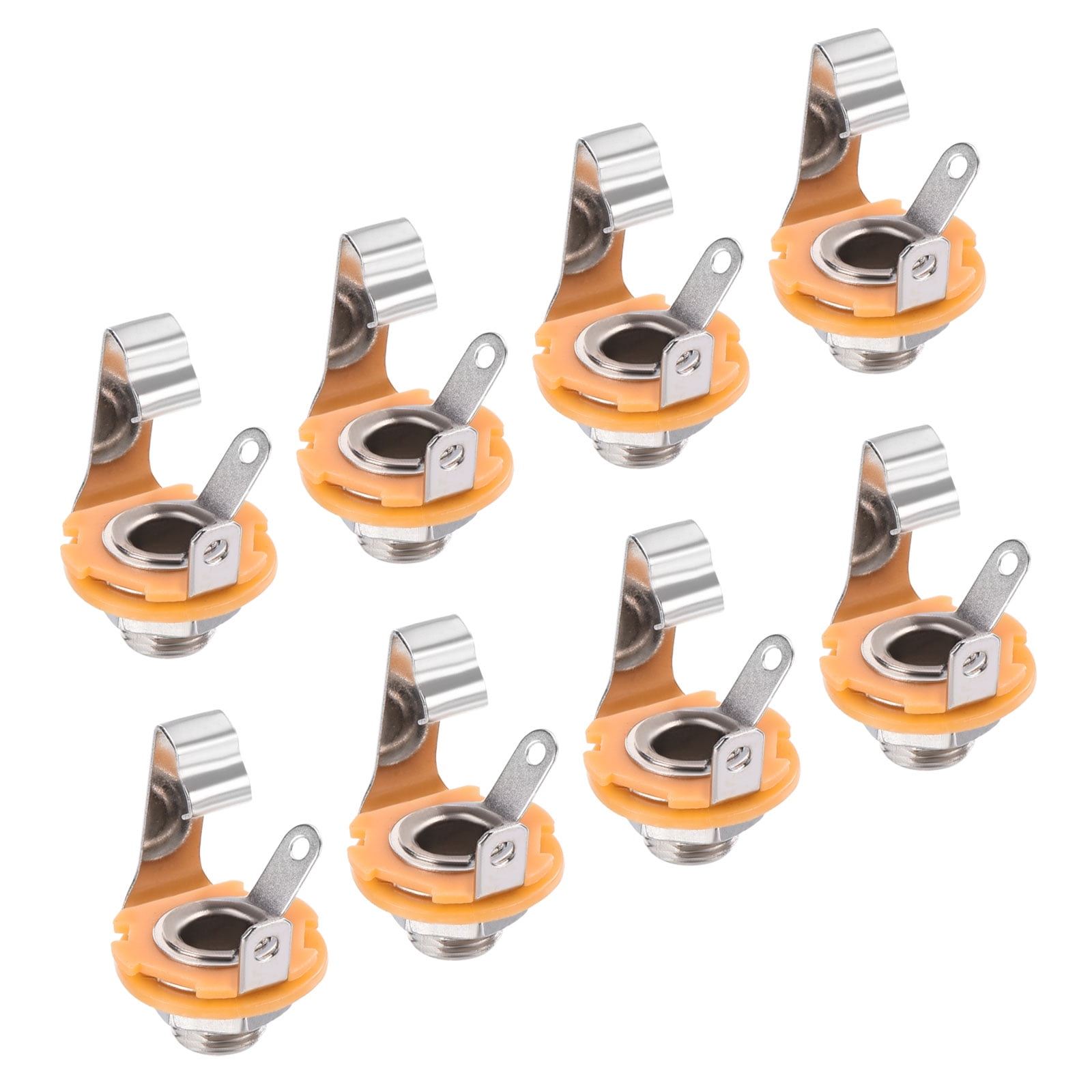 8 Pcs Guitar Input Jack 1/4" Stereo Jack Mono Panel Mount Socket Silver ...