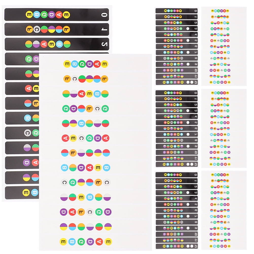 8 Pcs Guitar Learning Stickers Electric Neck Logo Scale Small Practice ...