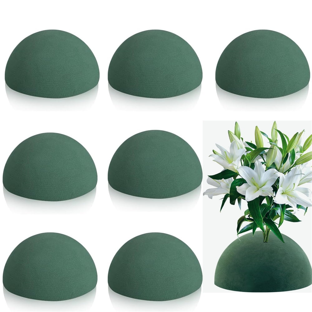 8 Pcs Half Ball Flower Foam,Round Foam Block,Green Floral Dry Foam,DIY ...
