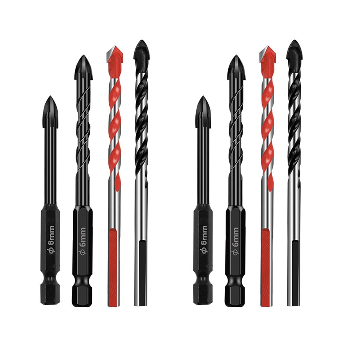 8 Pcs Hand Drilling Bit Tool Porcelain Tile Bits Hex Countersink Tap ...