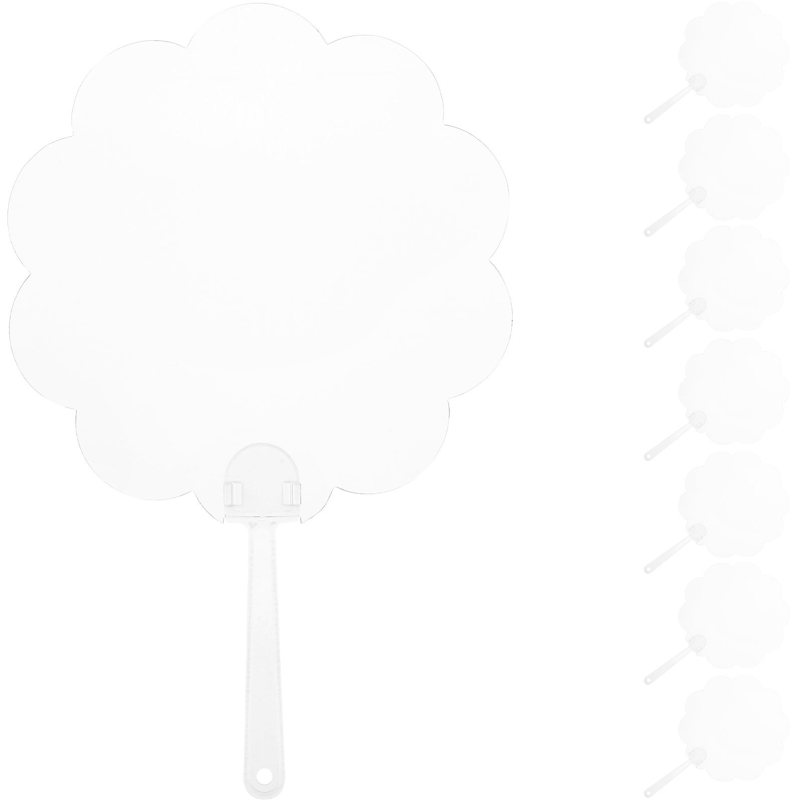 8 Pcs Hand Fan Poster DIY Transparent Blank Fans Graffiti Child Bride ...