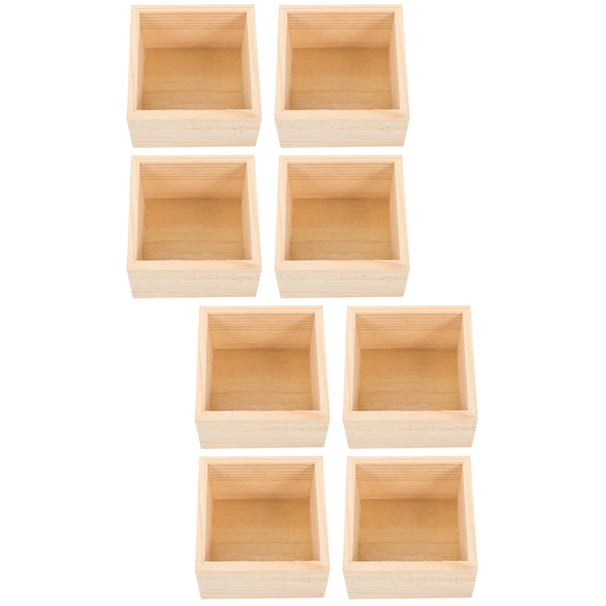 8 Pcs Handicraft Wooden Box Flower Pot Craft Boxes Wood Crates for ...