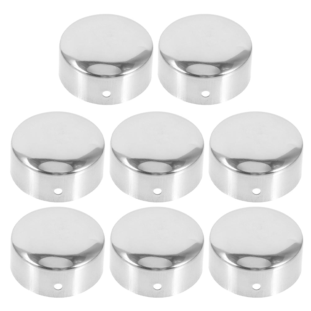 8 Pcs Handrail Plug for Top Railing Ladder End Caps Gates Silver ...