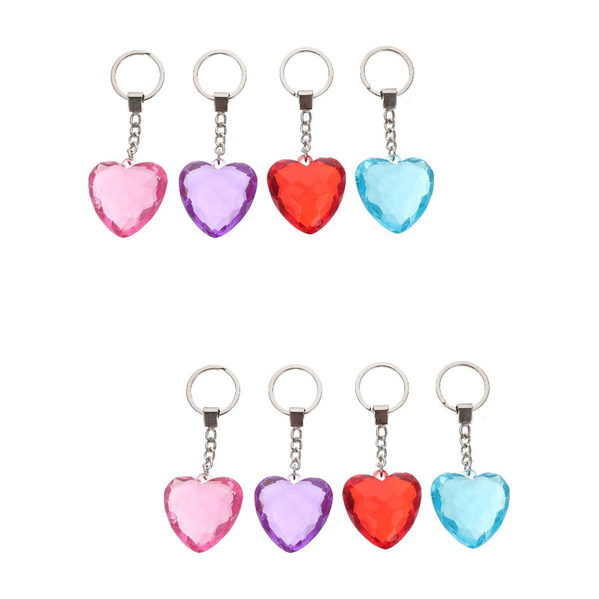 8 Pcs Heart Shape Keychains Acrylic Keychains Beautiful Key Rings Key ...