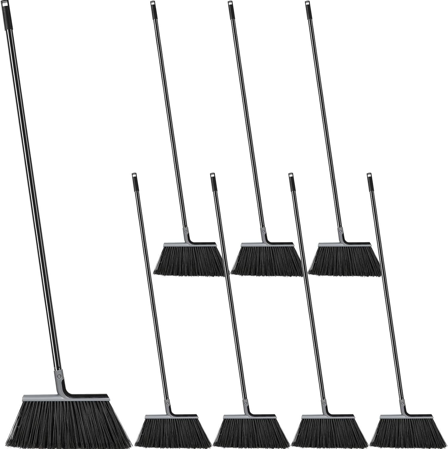8 Pcs Heavy Duty Broom Set 58 Inch Outdoor Indoor Commercial Stiff ...
