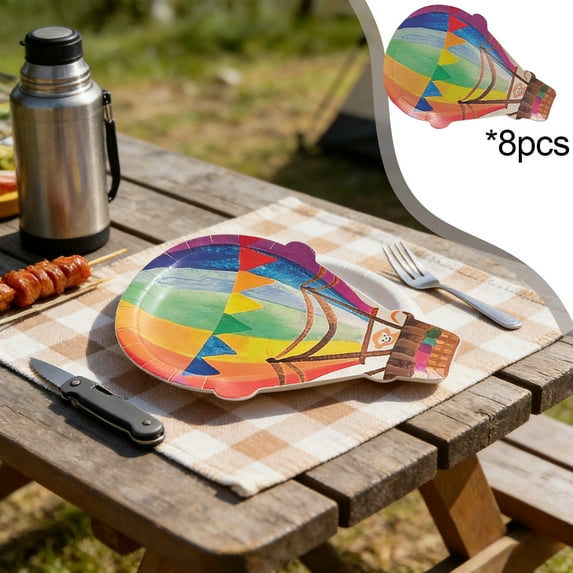 8 Pcs Hot Air Balloon Paper Tray Set - Sturdy Eco-Friendly Disposable ...