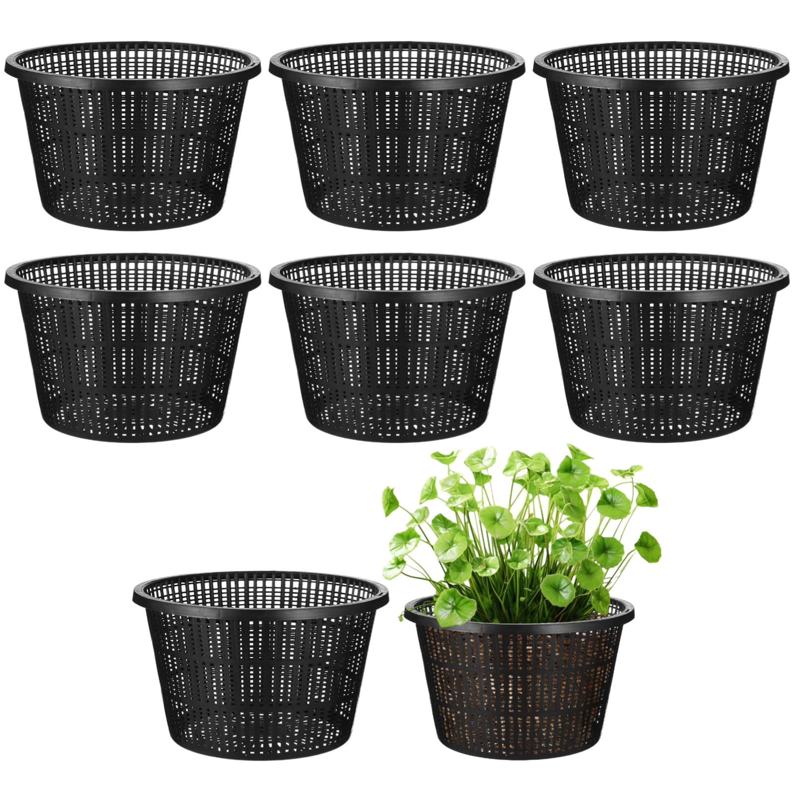 8 Pcs Hydroponic Baskets, 8.3" Large Aquatic Plant Mesh Net Pots ...