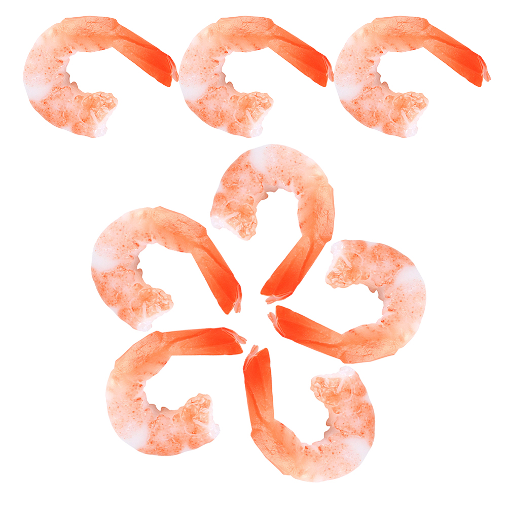 8 Pcs Imitation Shrimp Models Simulation Seafood Artificial Shrimp Food ...