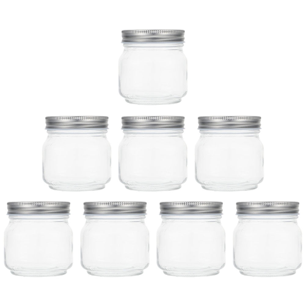 8 Pcs Jam Storage Jar Glass Jar with Lid Mason Jars Clear Jars Tiny ...