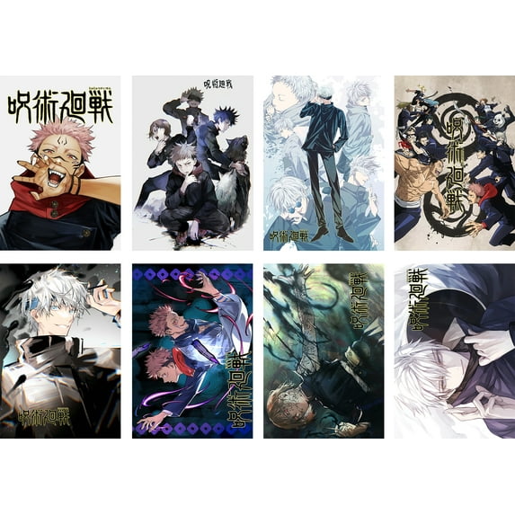 8 Pcs Jujutsu Kaisen Poster Anime Wall Decor Art Print Satoru Gojo ...