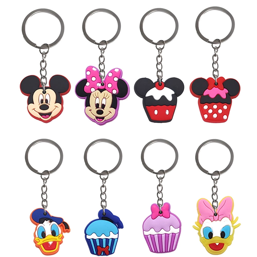 8 Pcs Keychain Minnie Party Favor Cute Keychain Kids Birthday Party ...