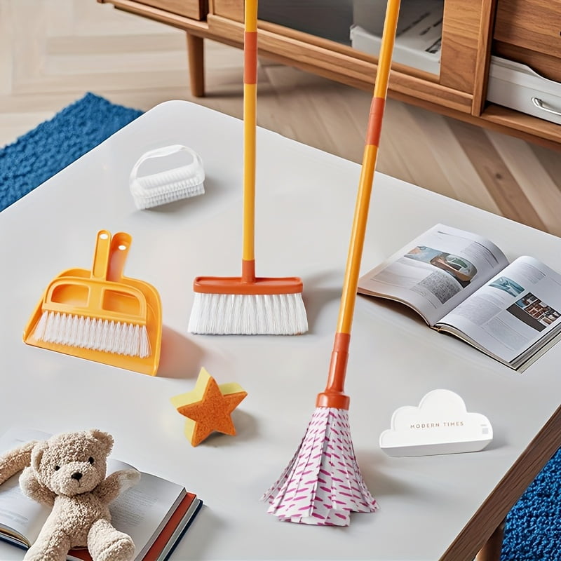 8 Pcs Kids Cleaning Set, Housekeeping Pretend Play Kit Toddler Role ...