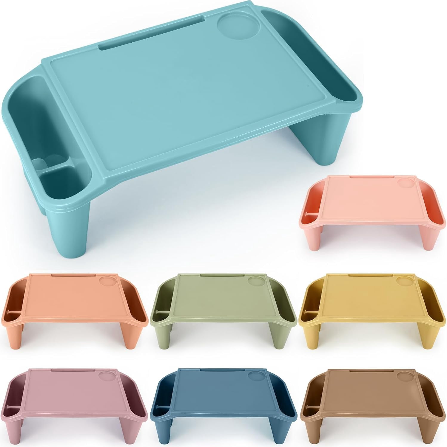 8 Pcs Kids Lap Desk Tray Bulk 19.7x9.6x7.1in Portable Lap Tray for Kids ...