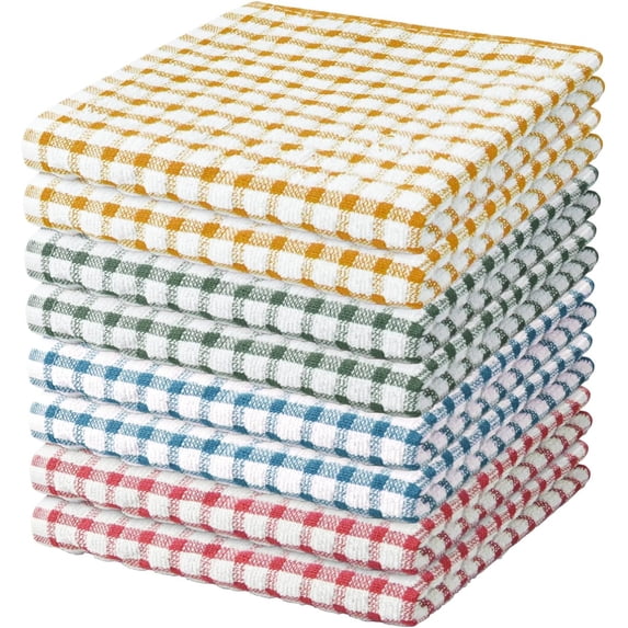 8 Pcs Kitchen Dish Rags,100% Cotton Soft Absorbent Quick Drying Dish ...