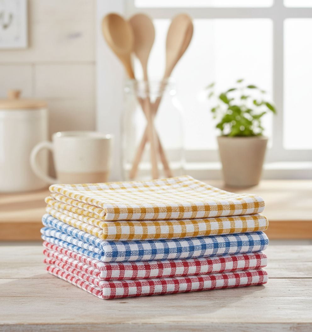 8 Pcs Kitchen Dish Rags,100% Cotton Soft Absorbent Quick Drying Dish ...