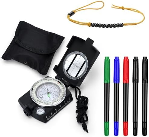 8 Pcs Land Navigation Kit Includes 5 Military Map Markers Lensatic ...