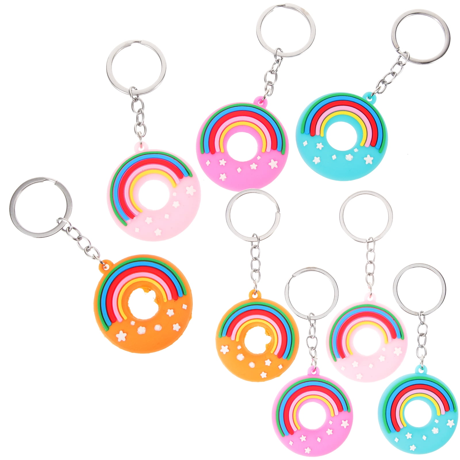 WRISTBIQUE Donut Keychain Pendants Metal PVC 8Pcs 4.1x1.8in - Walmart.com