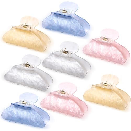 8 Pcs Large Acrylic Hair Claw Clips for Women Non-slip Strong Hold Jaw ...