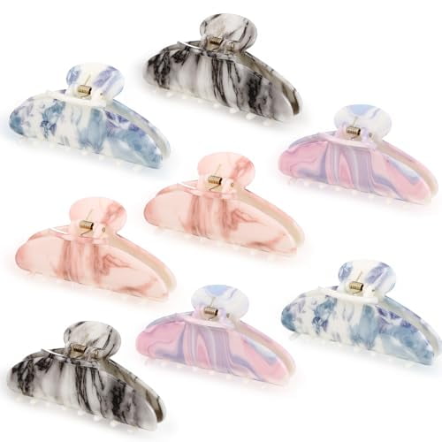 8 Pcs Large Acrylic Hair Claw Clips for Women Non-slip Strong Hold Jaw ...