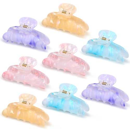 8 Pcs Large Acrylic Hair Claw Clips for Women Non-slip Strong Hold Jaw ...