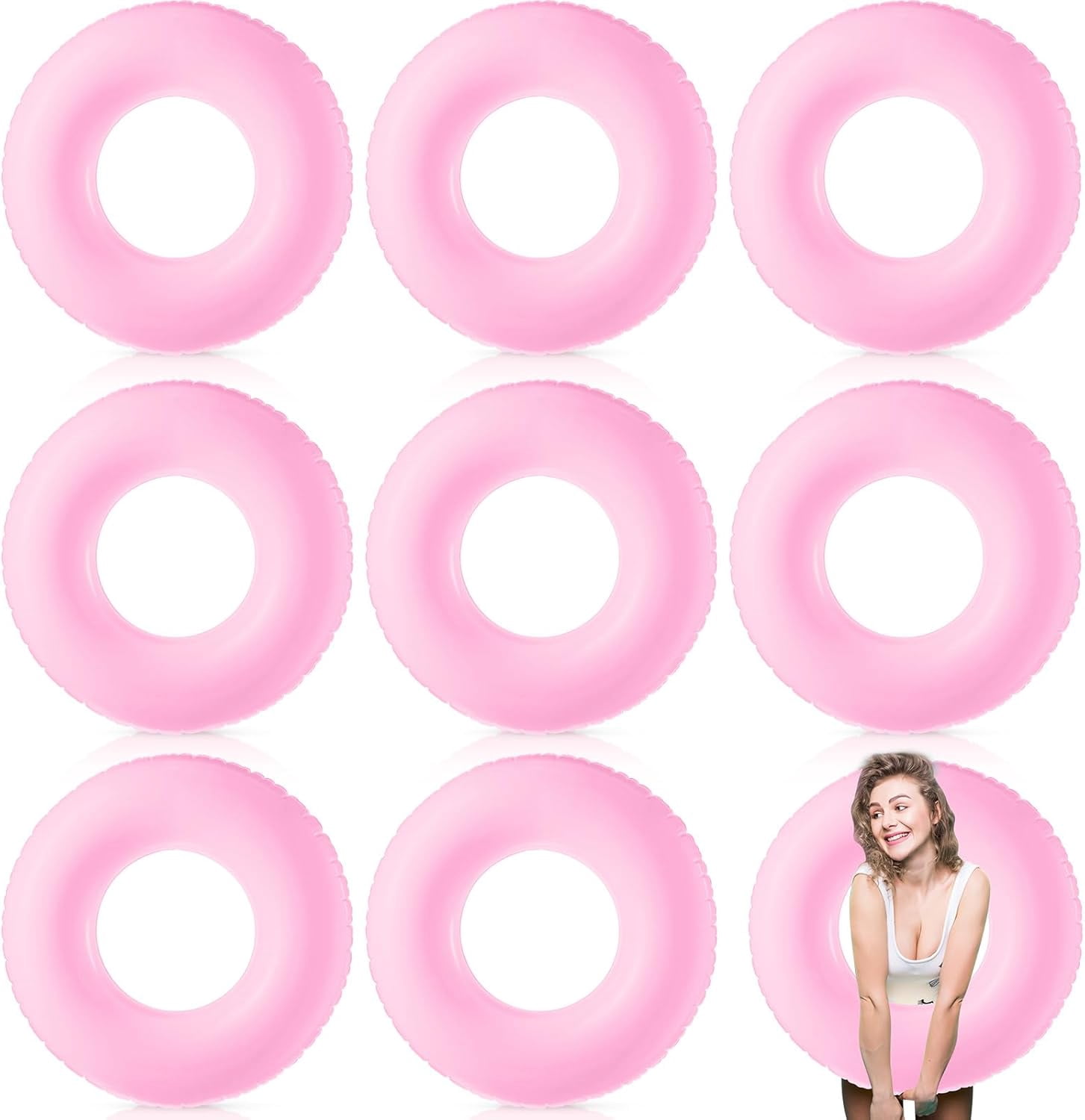 8 Pcs Large Inflatable Pool Float 36 Inches Swimming Ring Pool Floats ...