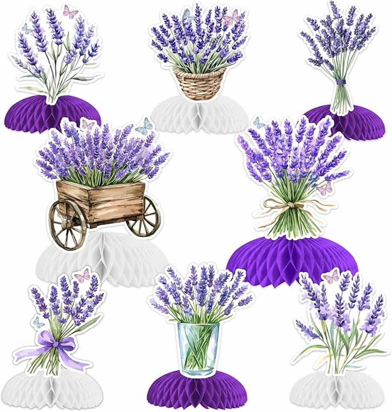 8 Pcs Lavender Theme Honeycomb Centerpieces, Purple Flower Birthday ...