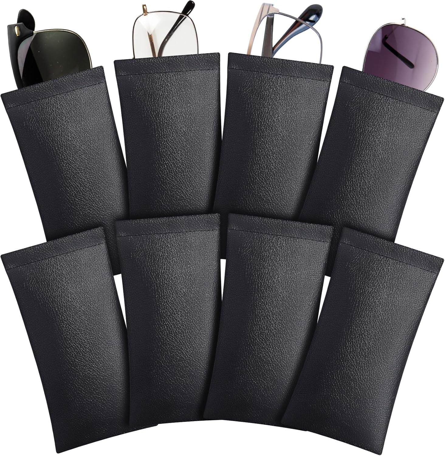 8 Pcs Leather Glasses Case Sunglasses Pouch Eyeglass Case Soft Squeeze ...