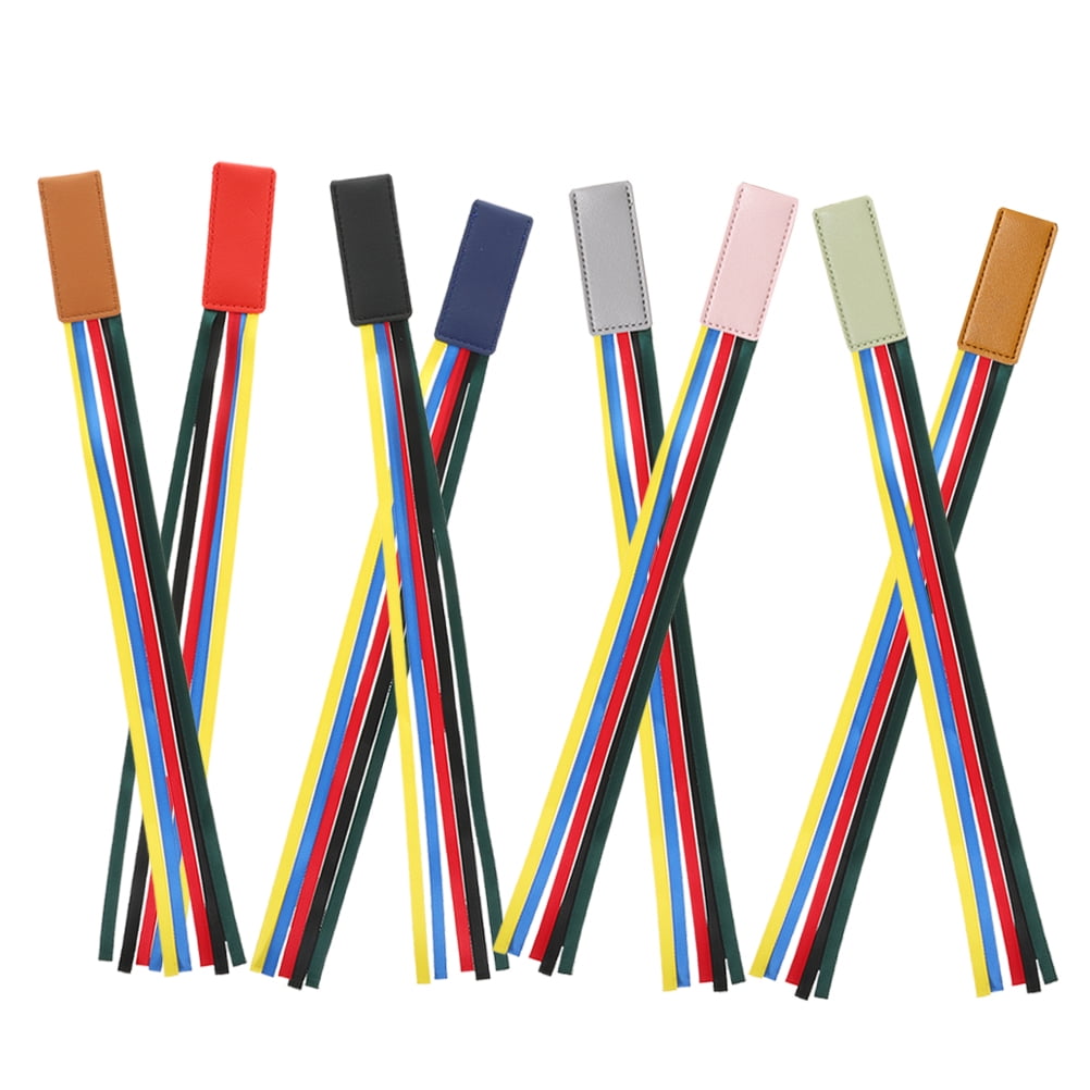 8 Pcs Leather Ribbon Bookmark Labels Book Markers Bookmark Crafts Page ...