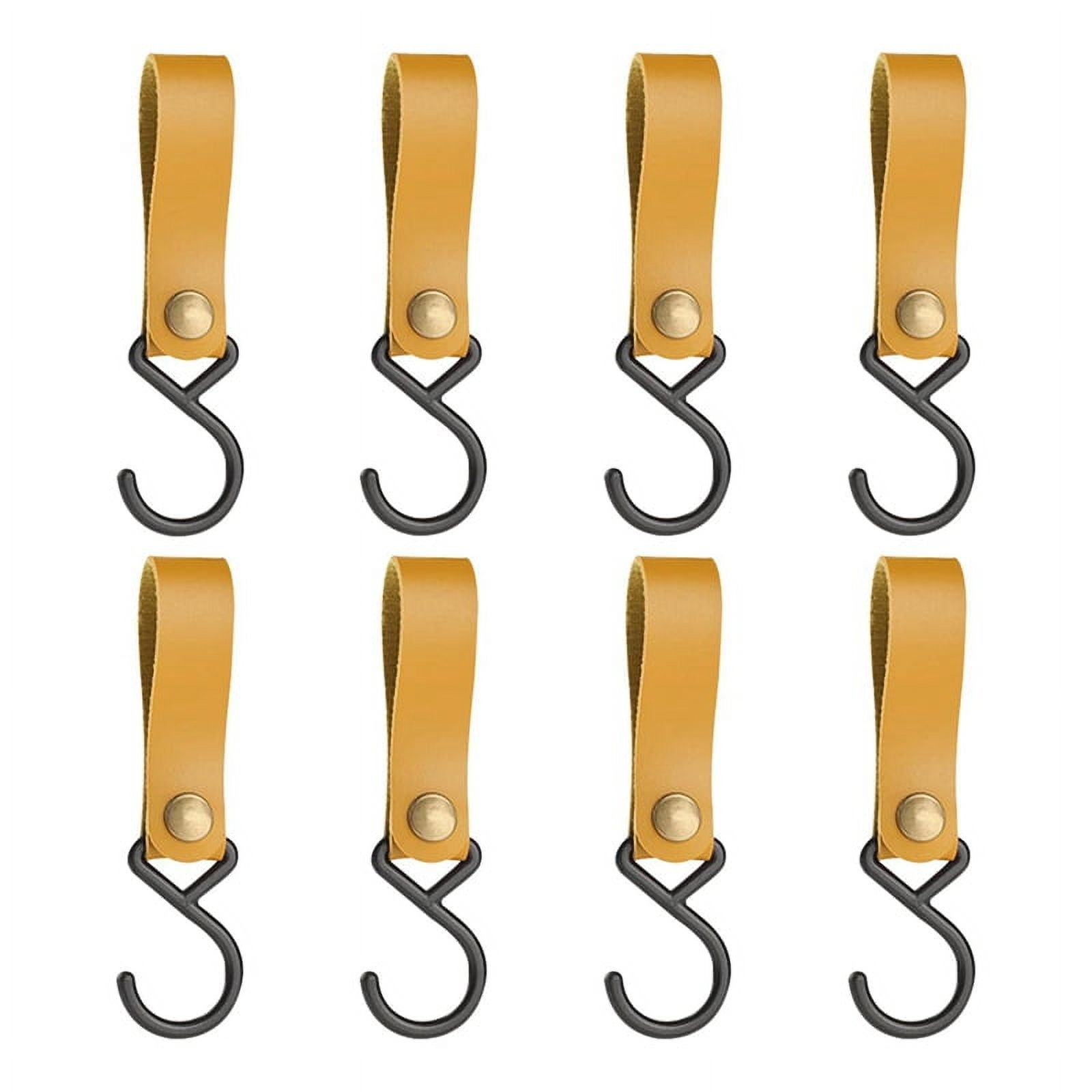 8 Pcs Leather S-Hooks Leather Hook,S-Hooks S Shaped Hooks Coat Hook for ...