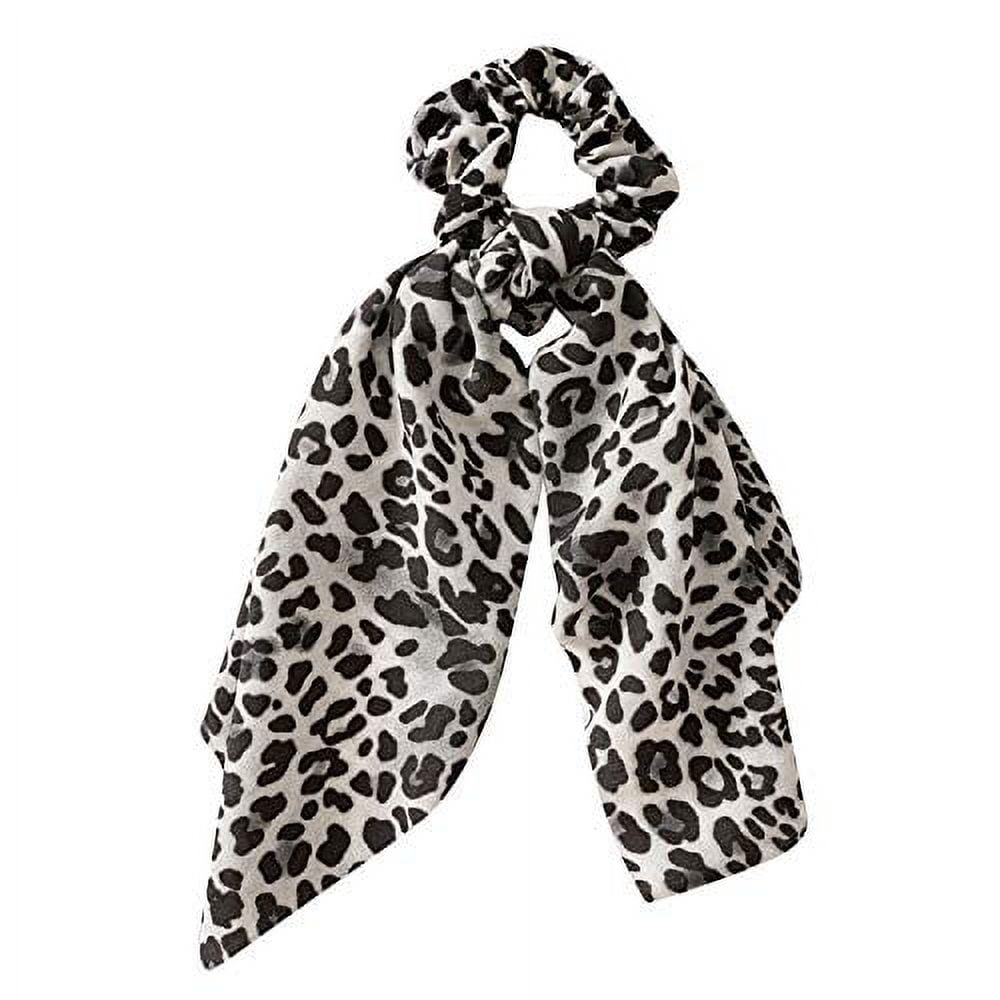 8 Pcs Leopard Print Hair Scrunchies Ribbon Chiffon Cheetah Hair Scarf ...