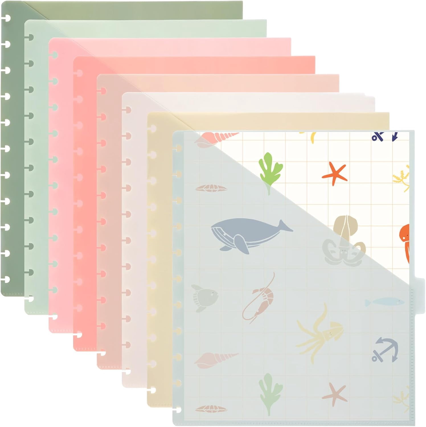 8 Pcs Letter Size Discbound Pocket Dividers with Tabs and Pockets ...