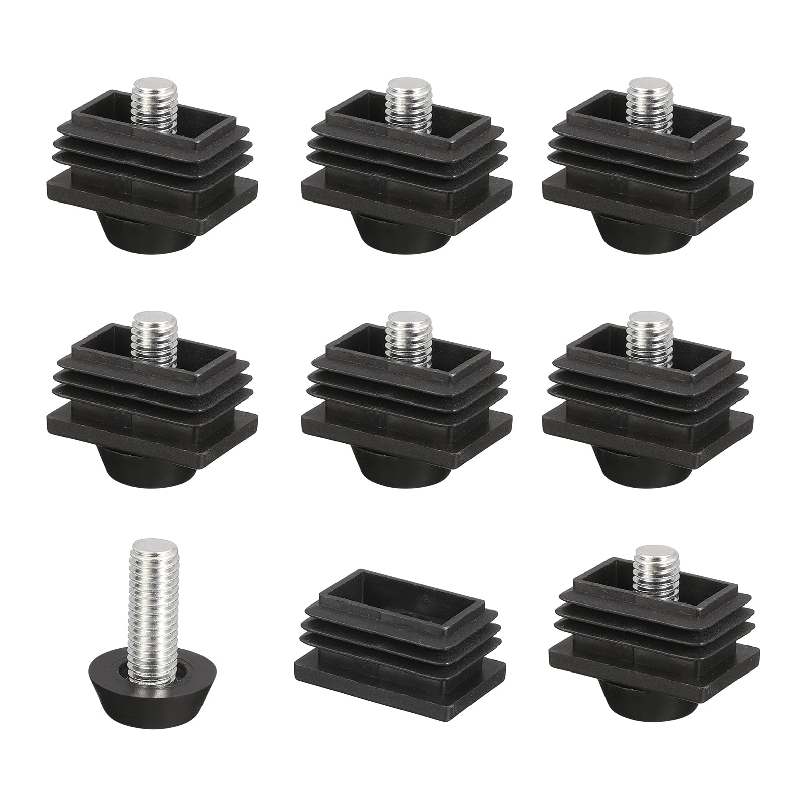 8 Pcs Leveling Feet, M8x20x30mm Furniture Leg Leveling Square Tube ...